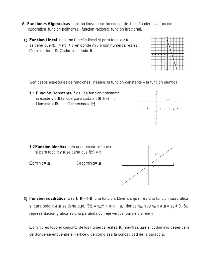 Tema 2. Tipos de Funciones | PDF | Función (Matemáticas) | Número Real