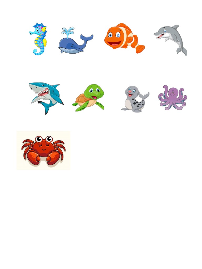 Animales Acuaticos Dibujos | PDF