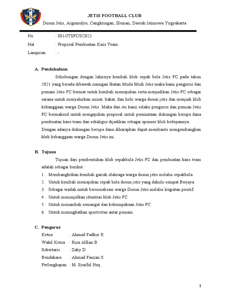 Proposal Jersey | PDF