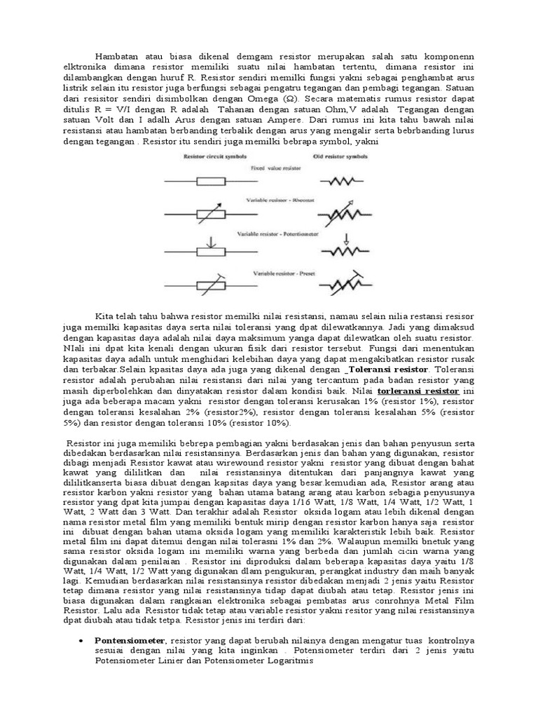 Materi Lapra Resistor | PDF