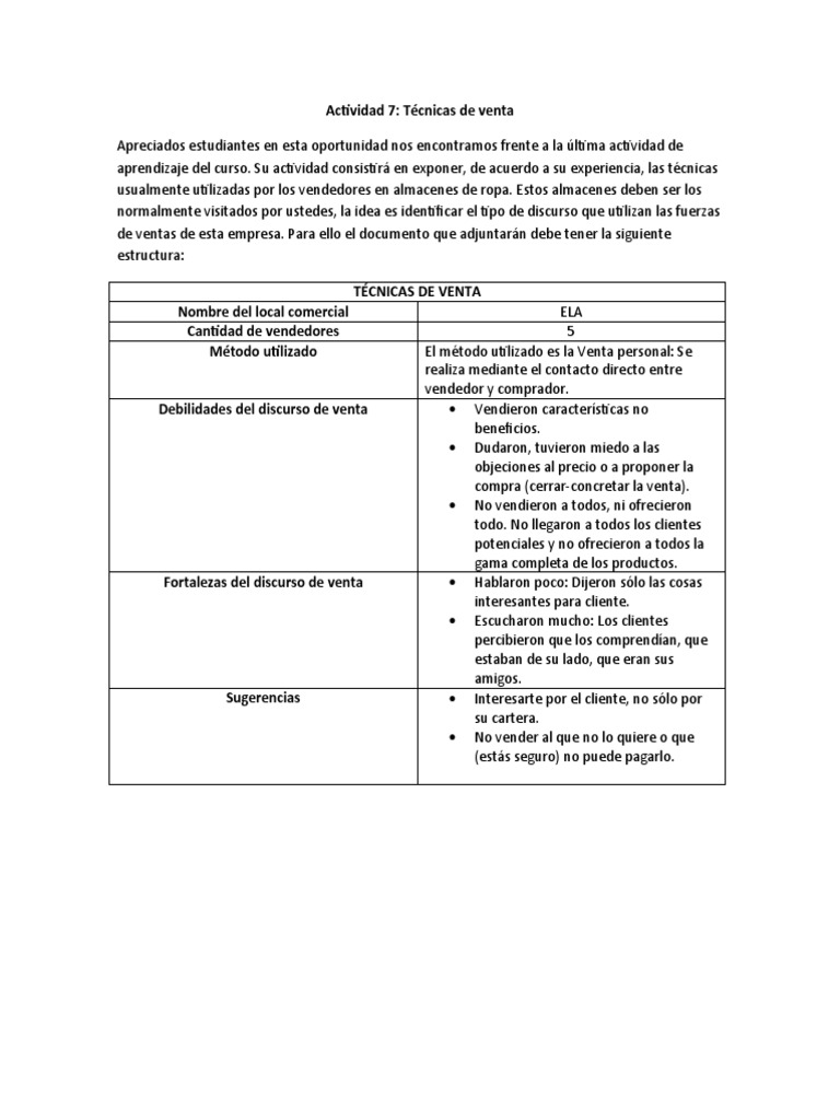 Actividad 7 Pdf Ventas Business