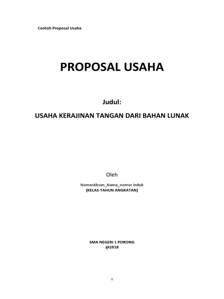 Contoh Proposal Usaha | PDF