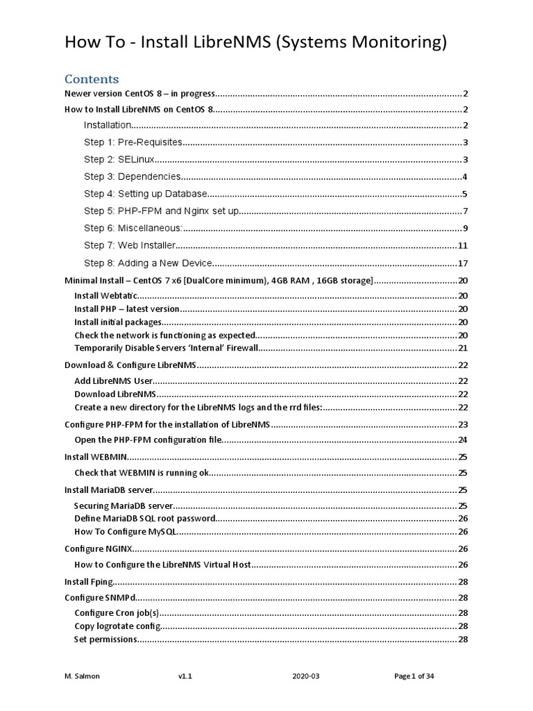 How To - Install Libre NMS 2021-02 v22 | PDF | World Wide Web ...