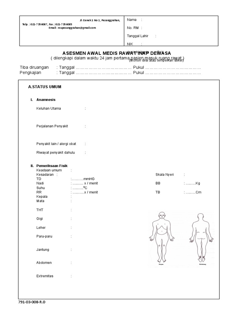 Form Asesmen Awal Medis Rawat Inap | PDF