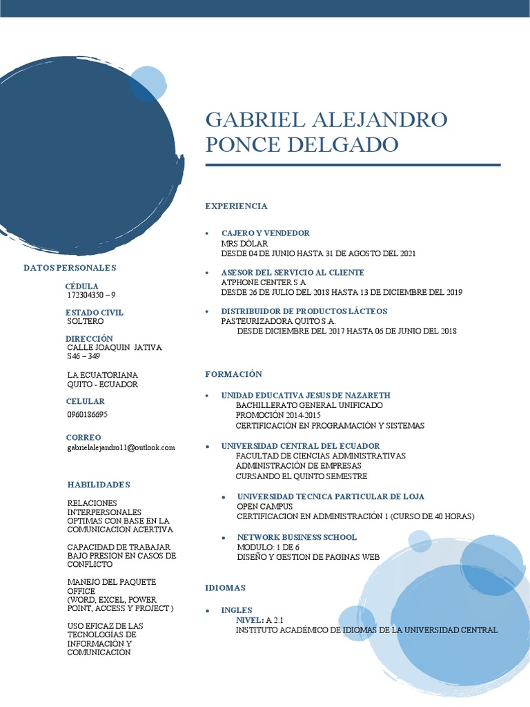 Experiencia en Atphone Center S.A. | PDF | Ecuador | Informática