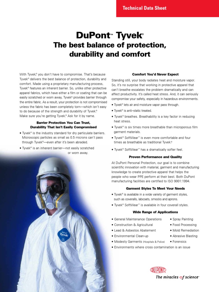Dupont Tyvek Brochure | PDF | Sterilization (Microbiology) | Clothing