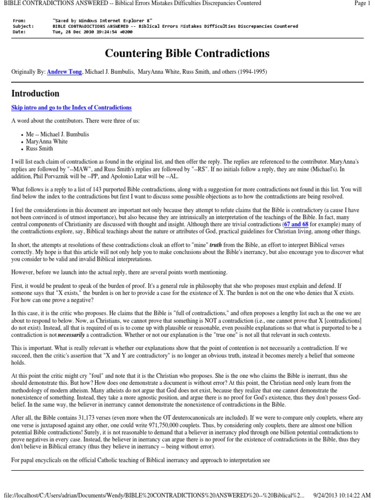 Countering Bible Contradictions: Andrew Tong | PDF | Jesus | Isaiah