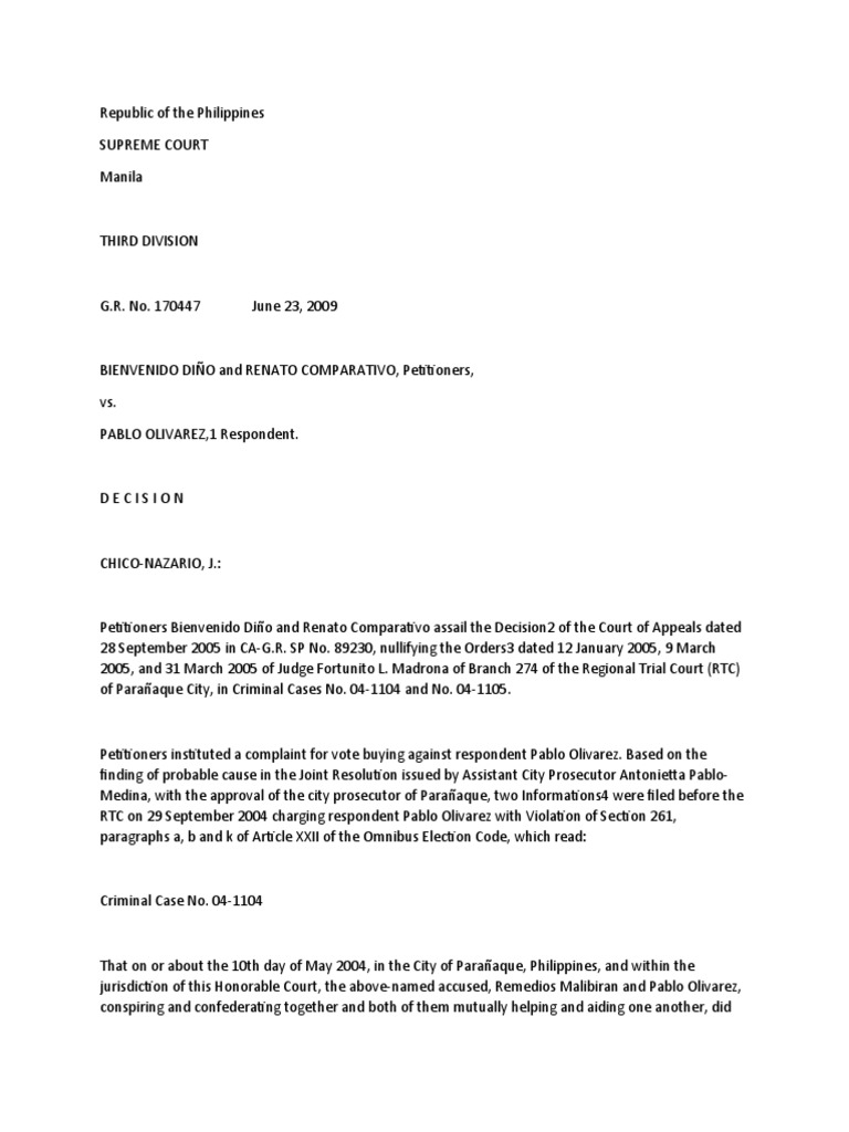 Analysis of a Supreme Court Decision Regarding a Petition to Nullify ...