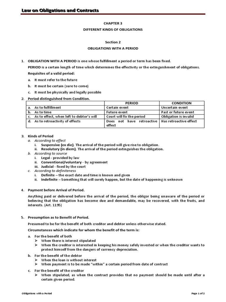 5 +Obligations+With+a+Period | PDF | Guarantee | Civil Law (Legal System)