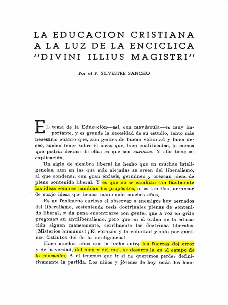 Divini Magistri | PDF | Iglesia Católica | Verdad