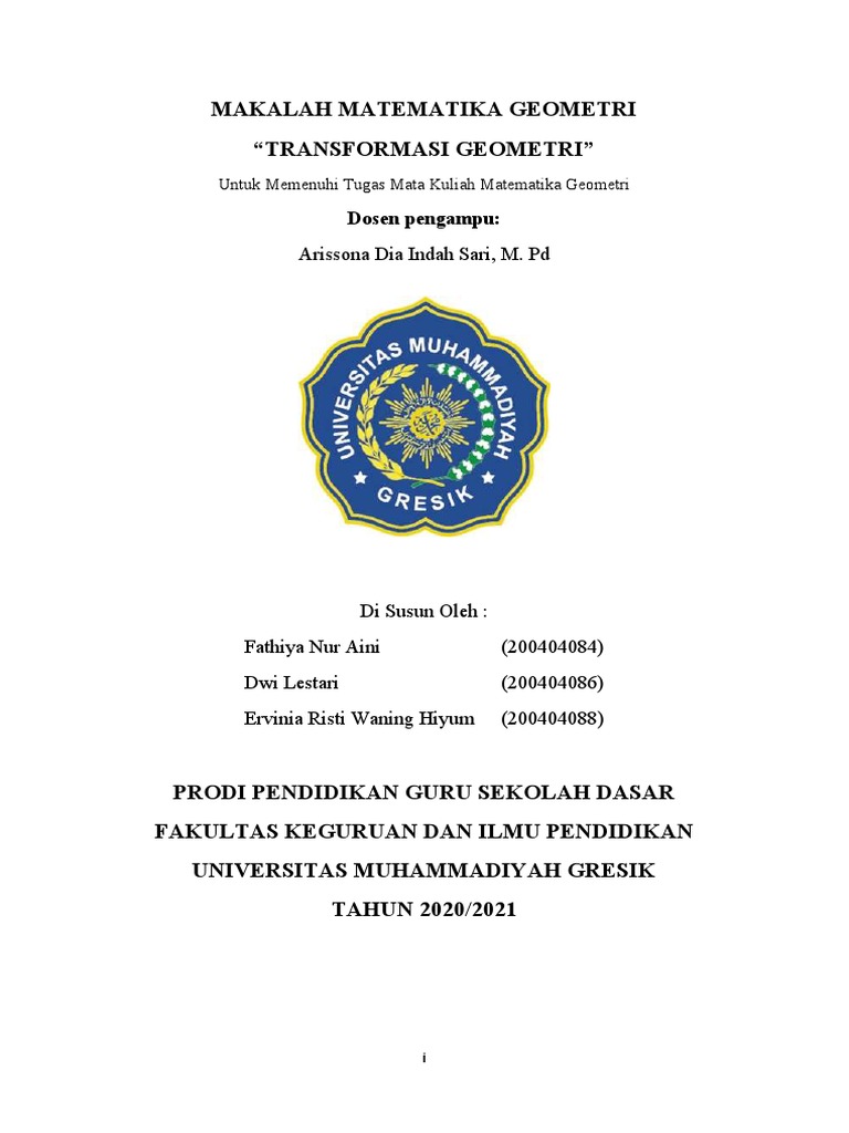 Kesimpulan Transformasi Geometri | PDF | Metode & Bahan Ajar