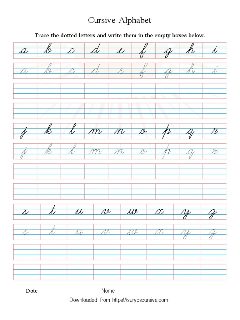 Cursive Alphabet Quick Practice | PDF