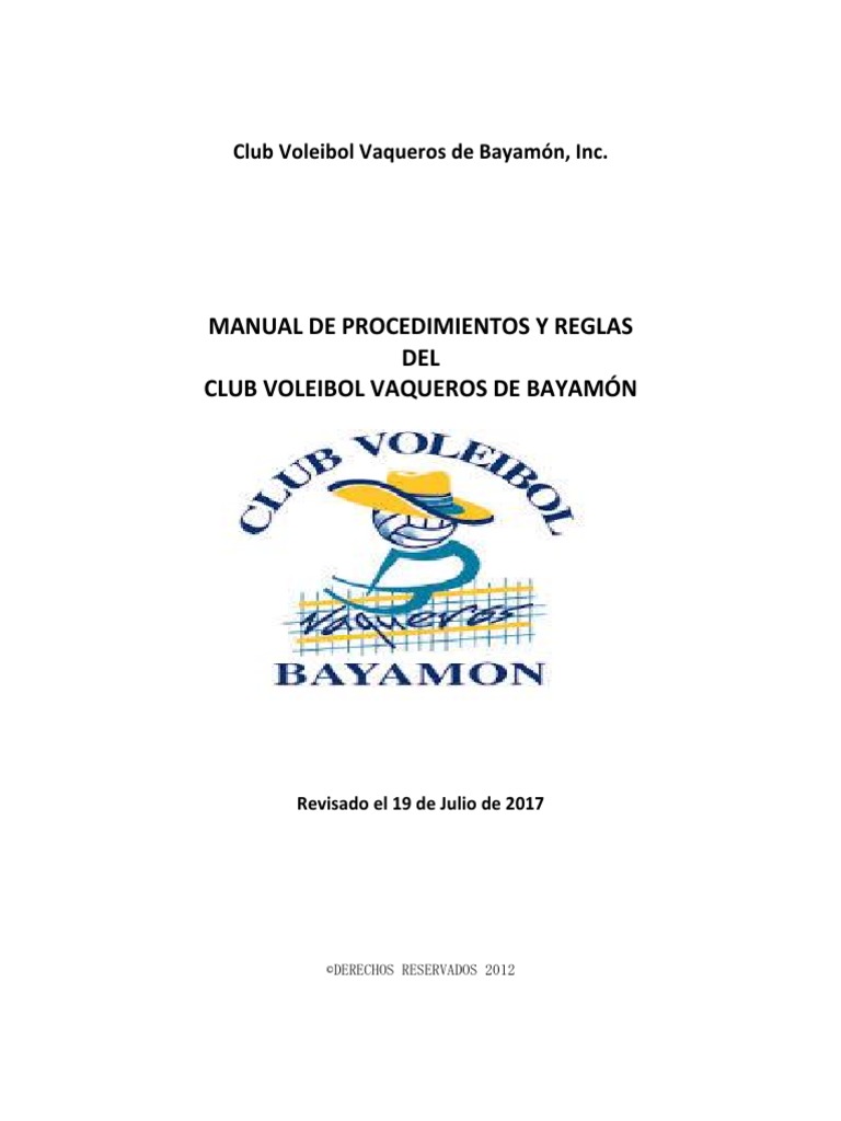 Manual de Procedimientos CVVB Rev 1 Sep 2012-5b1-5d | PDF | Árbitro | Vóleibol