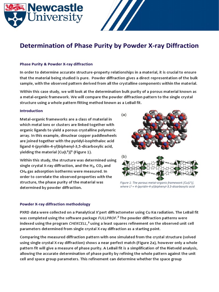 Determination of Phase Purity | PDF | X Ray Crystallography | Techniques
