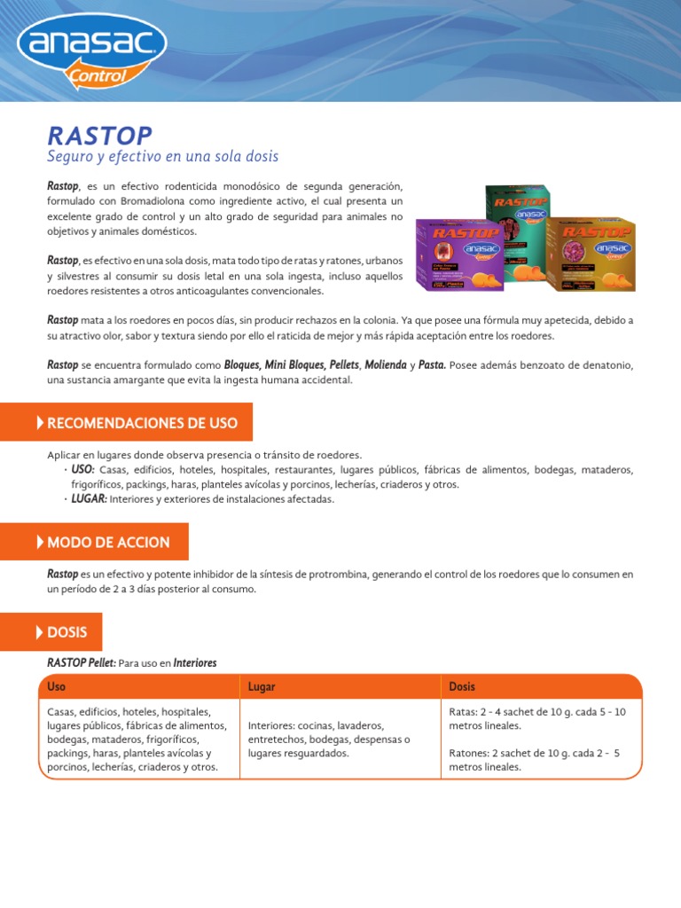 RASTOP BLOQUE Bromadiolona | PDF | Pesticida | Agua