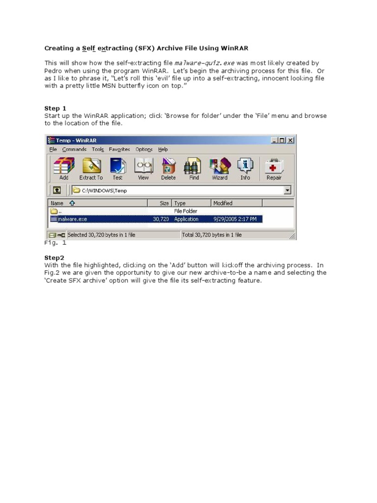 Creating A Self Extracting (SFX) Archive File Using WinRAR | Download Free PDF | Tab (Gui ...