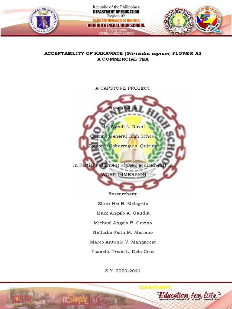 Acceptability of Kakawate Gliciridia Sepium Flower As A Commercial Tea ...