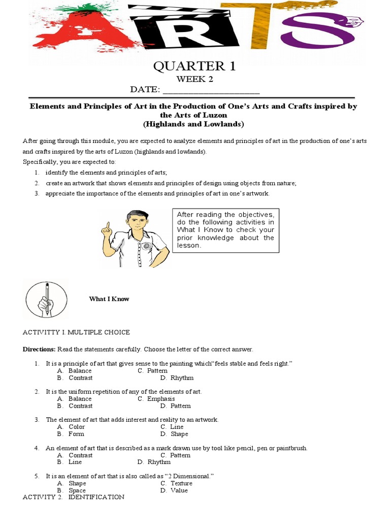 Quarter 1: Week 2 DATE | PDF | Composition (Visual Arts) | Aesthetics