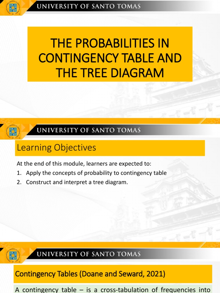 Probabilities in Contingency Table and Tree Diagram | PDF | Odds