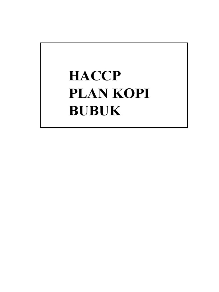 Dokumen HACCP KOPI22 | PDF
