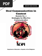 Oral Communication Quarter 2 Module | PDF | Conversation ...