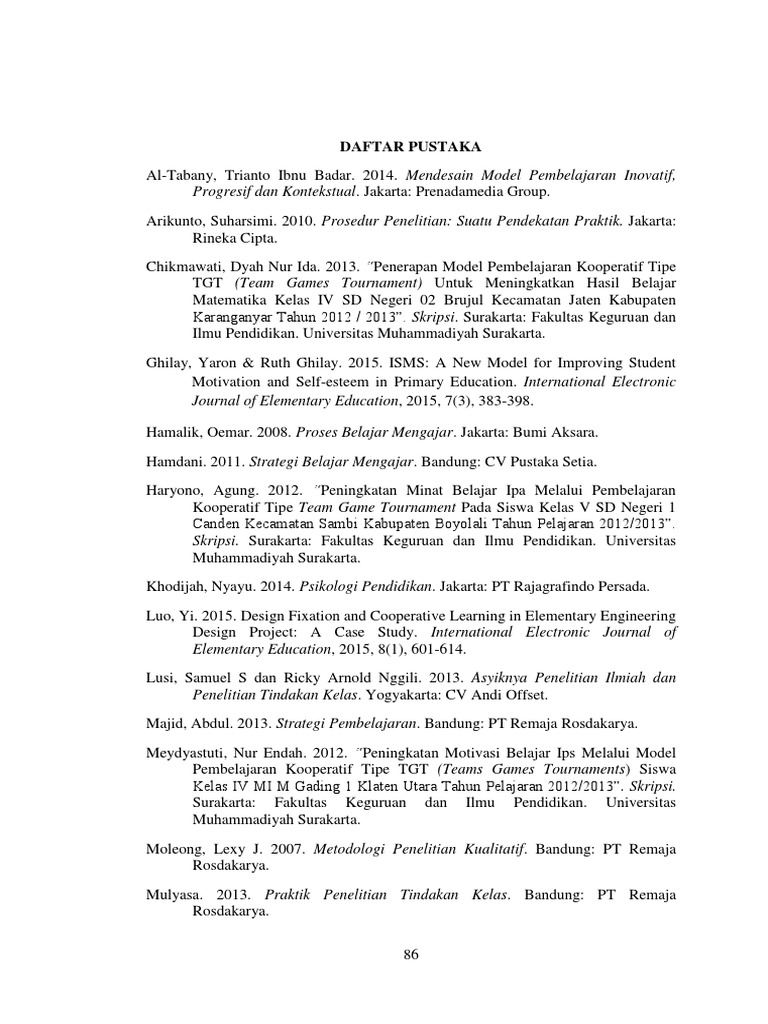 Daftar Pustaka Model Pembelajaran Inovatif | PDF | Karier & Perkembangan