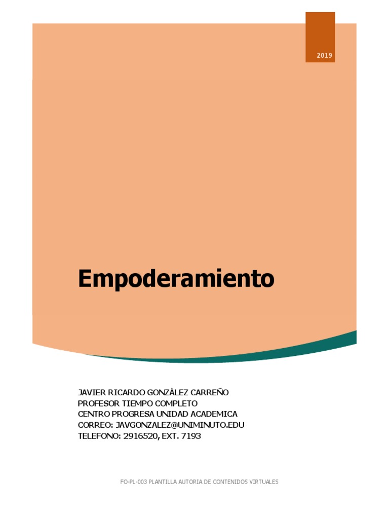 Empoderamiento: Claves y Modelos Pedagógicos | PDF | Empoderamiento ...