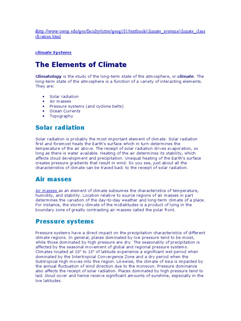 Element of Climate | PDF | Climate | Rain