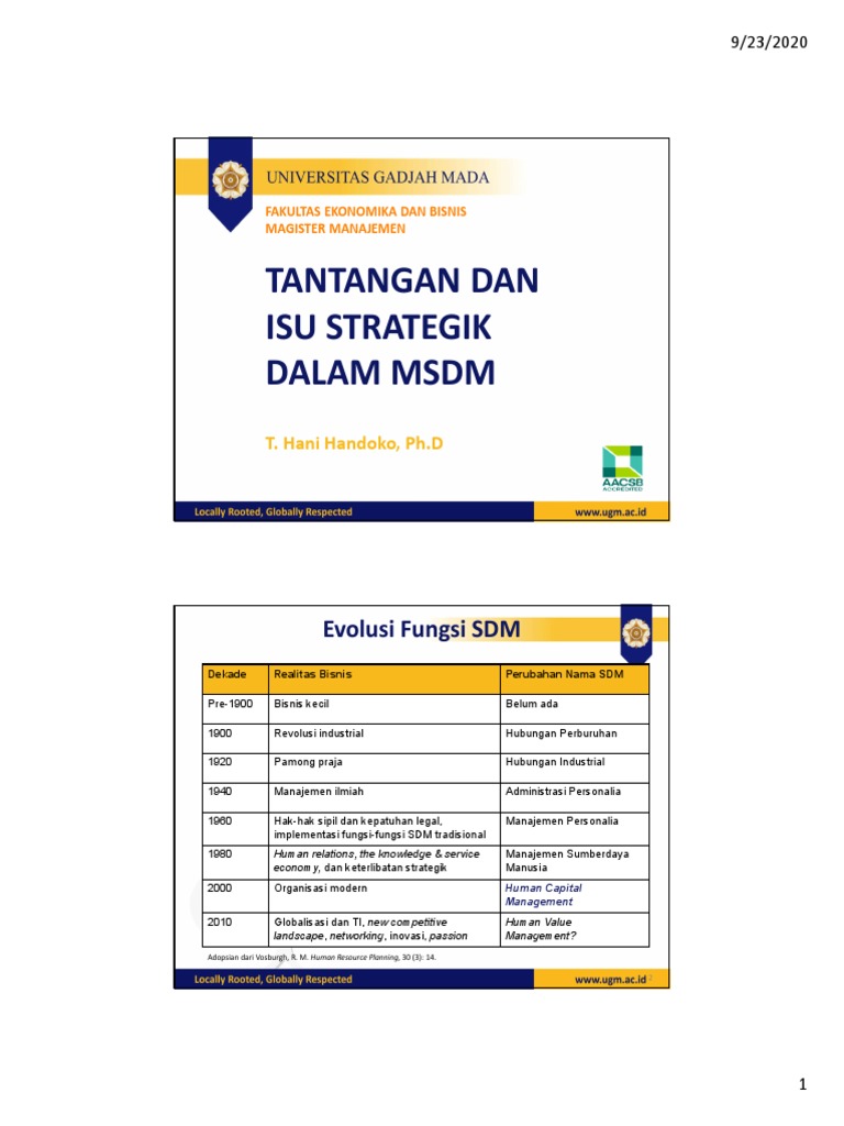 UNP-Tantangan Dan Isu Strategik Dalam MSDM - HH | PDF