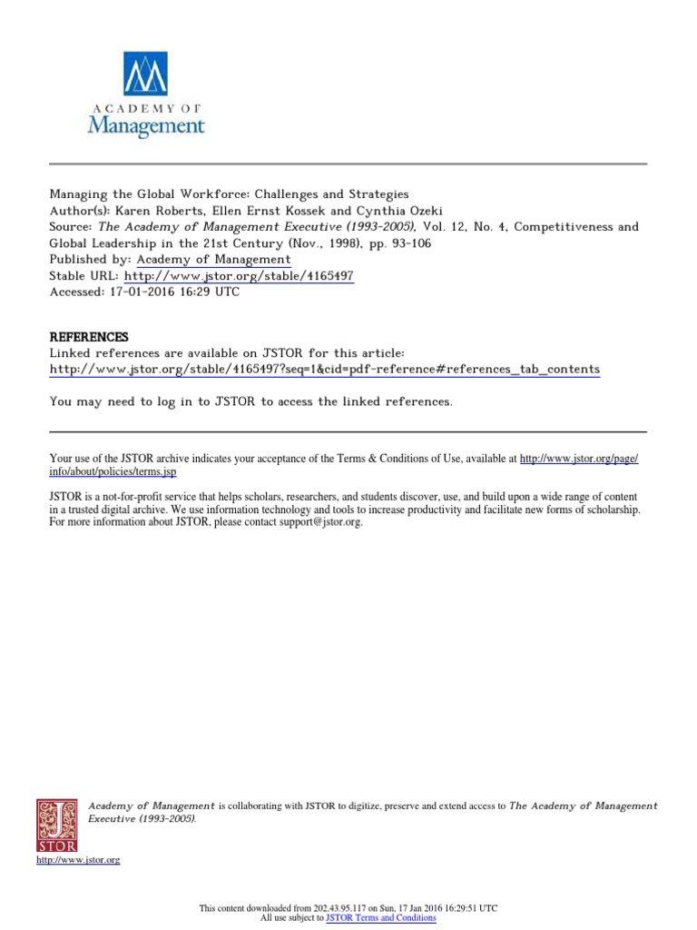 Managing The Global Workplace | PDF | Human Resources | Expert