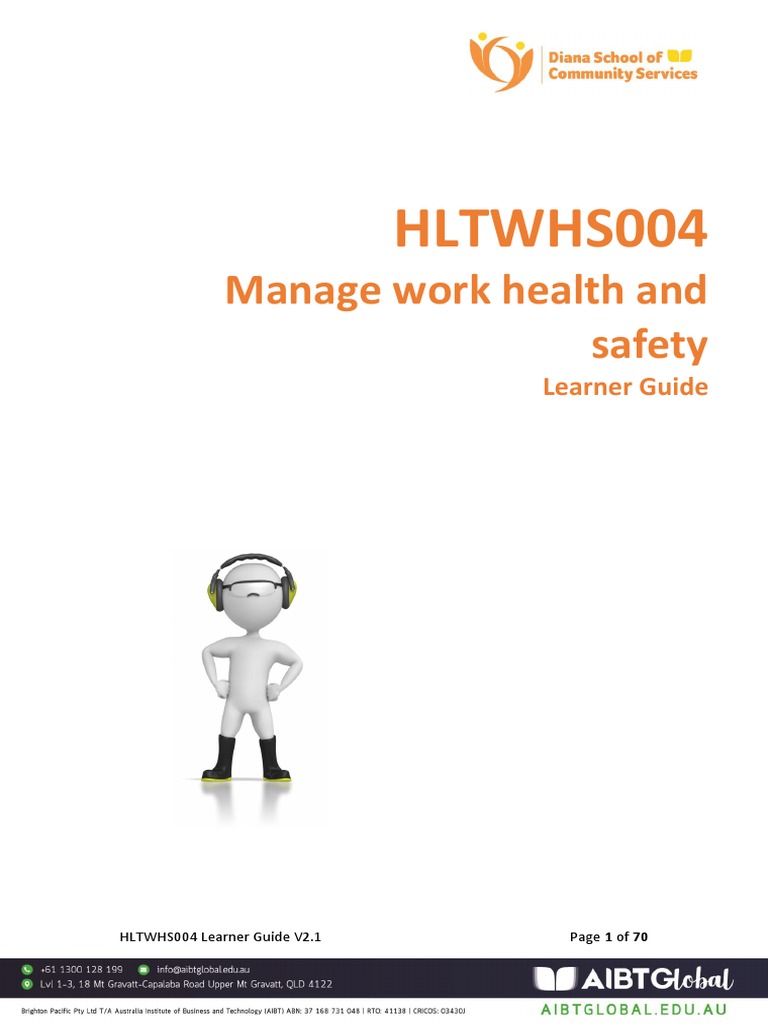 HLTWHS004 Learner Guide V 2.1 | PDF | Occupational Safety And Health | Risk