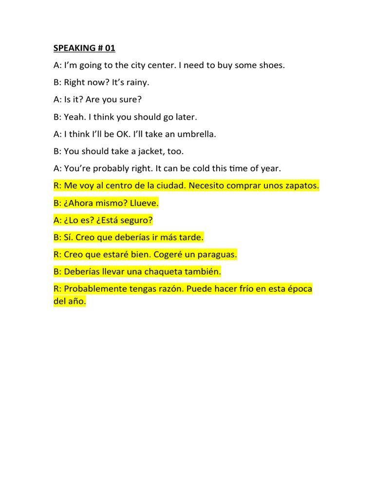 Speaking | PDF | Estilo de vida