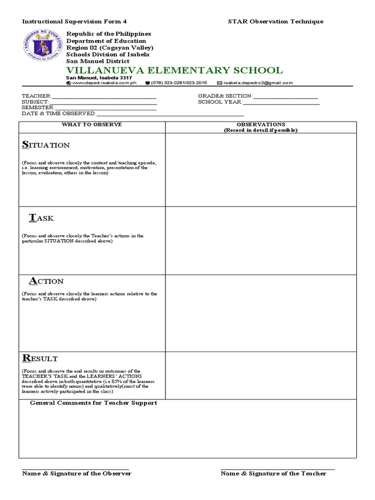 2021 SWES STAR Observation Technique | PDF