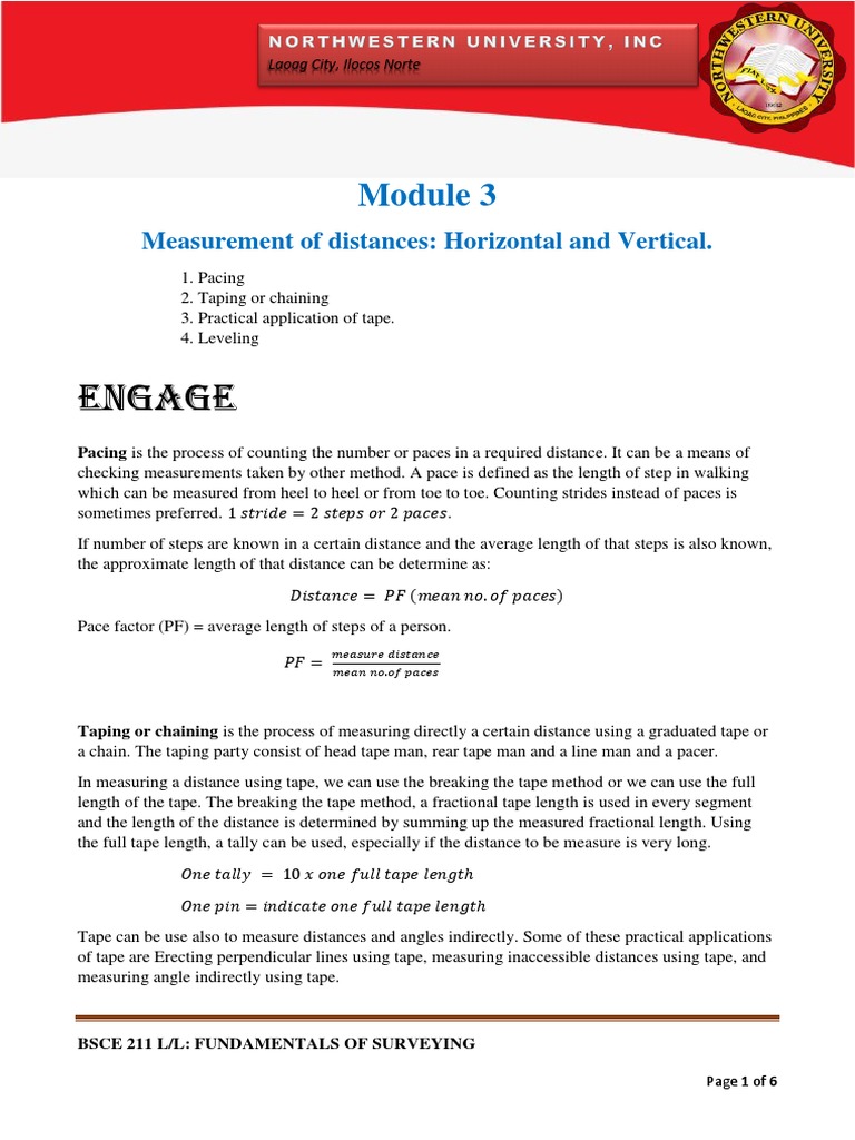 Fundamentals of Surveying Module | PDF | Surveying | Length
