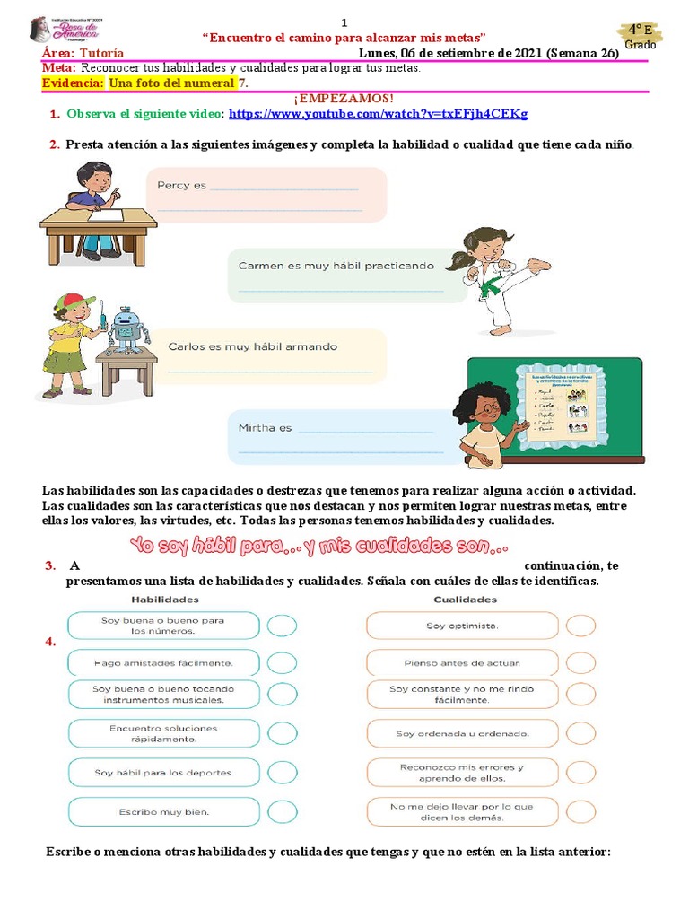 TUTORIA - Encuentro El Camino para Alcanzar Mis Metas | PDF | Cognición