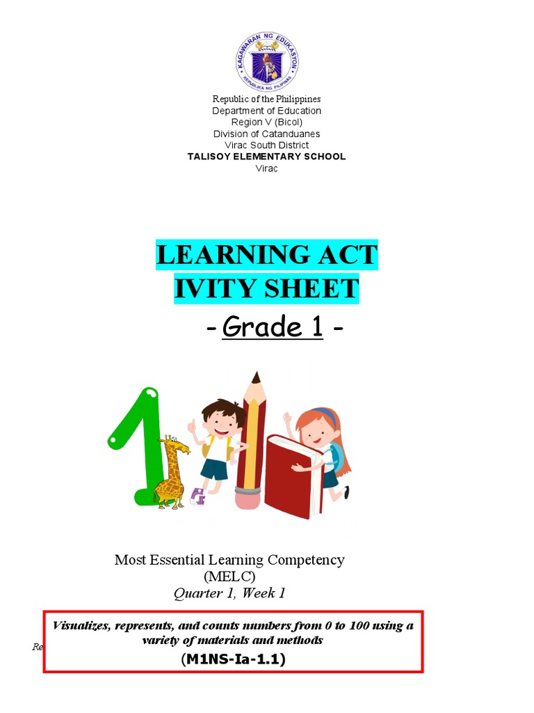 Learning Act Ivity Sheet: - Grade 1 | PDF | Communication | Pedagogy