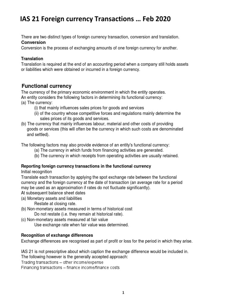 IAS 21 Foreign Subsidiary | PDF | Balance Sheet | Dividend