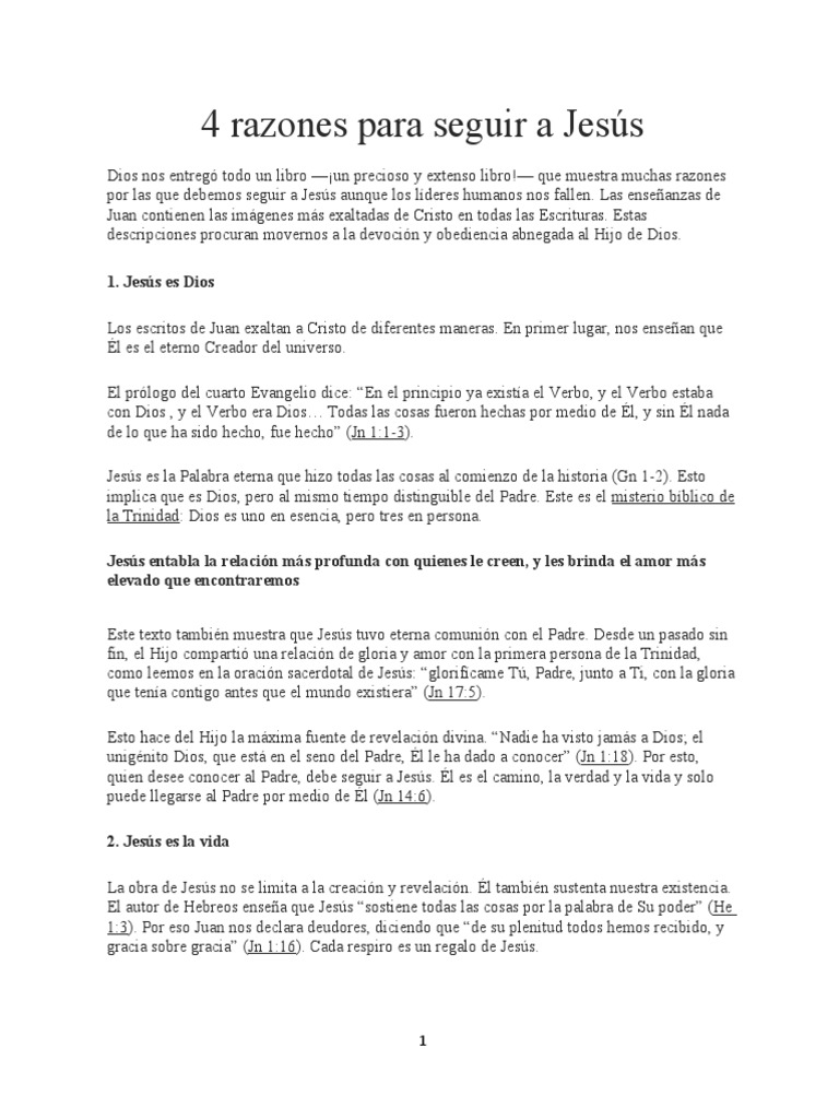 4 Razones para Seguir A Jesús | PDF | Jesús | Cristo (título)