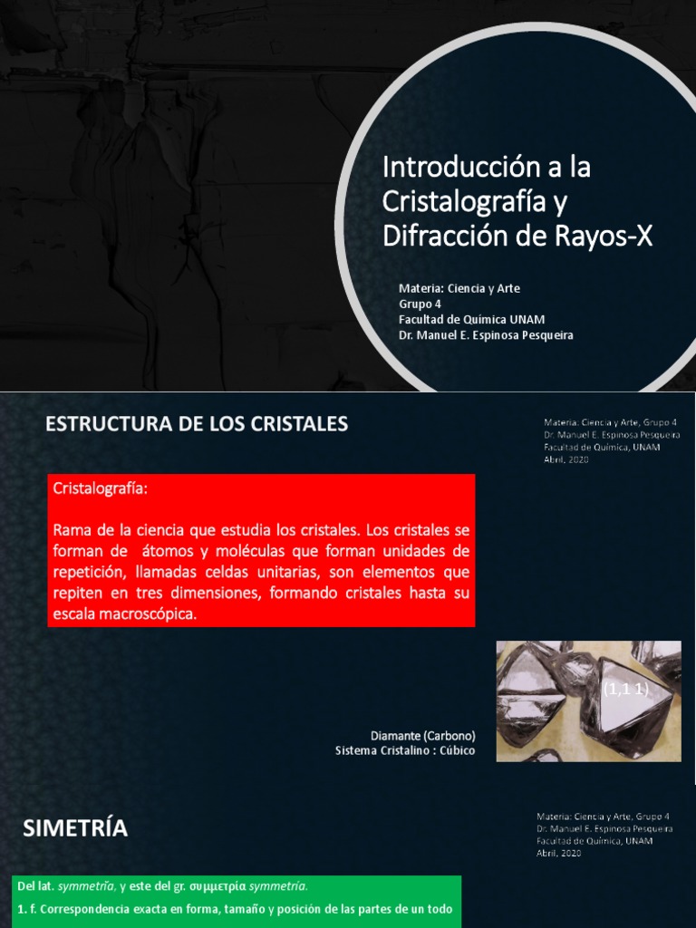 Introduccion Cristalografia y Digfraccion Rayos-X, Clase Ciencia y Arte ...