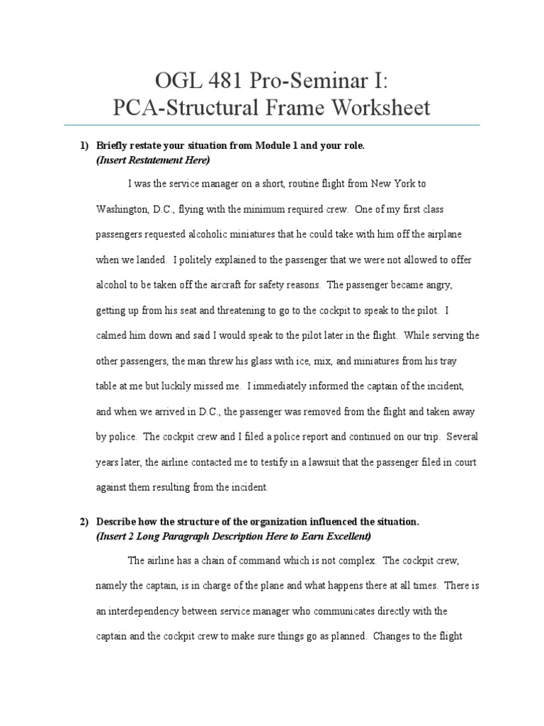 Module 2 - Structural Frame Worksheet - Final Draft | PDF | Cockpit ...
