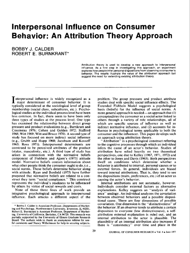 Interpersonal Influence On Consumer Behavior An at | PDF | Behavior ...