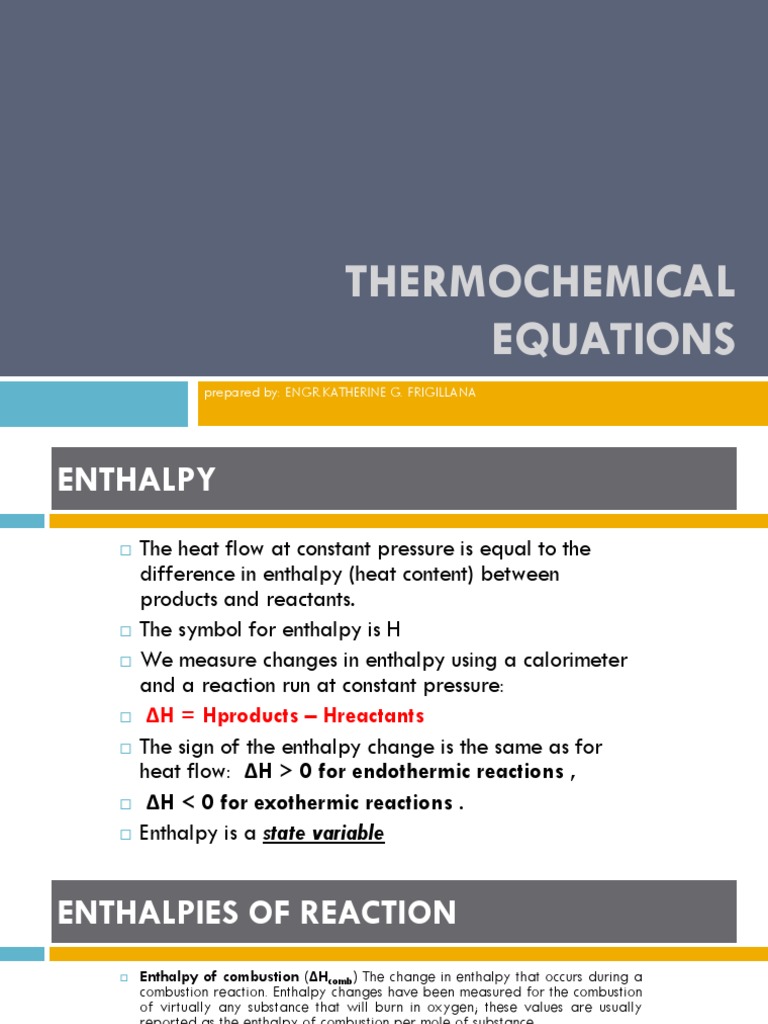 5.thermochemical Equations | PDF | Enthalpy | Mole (Unit)
