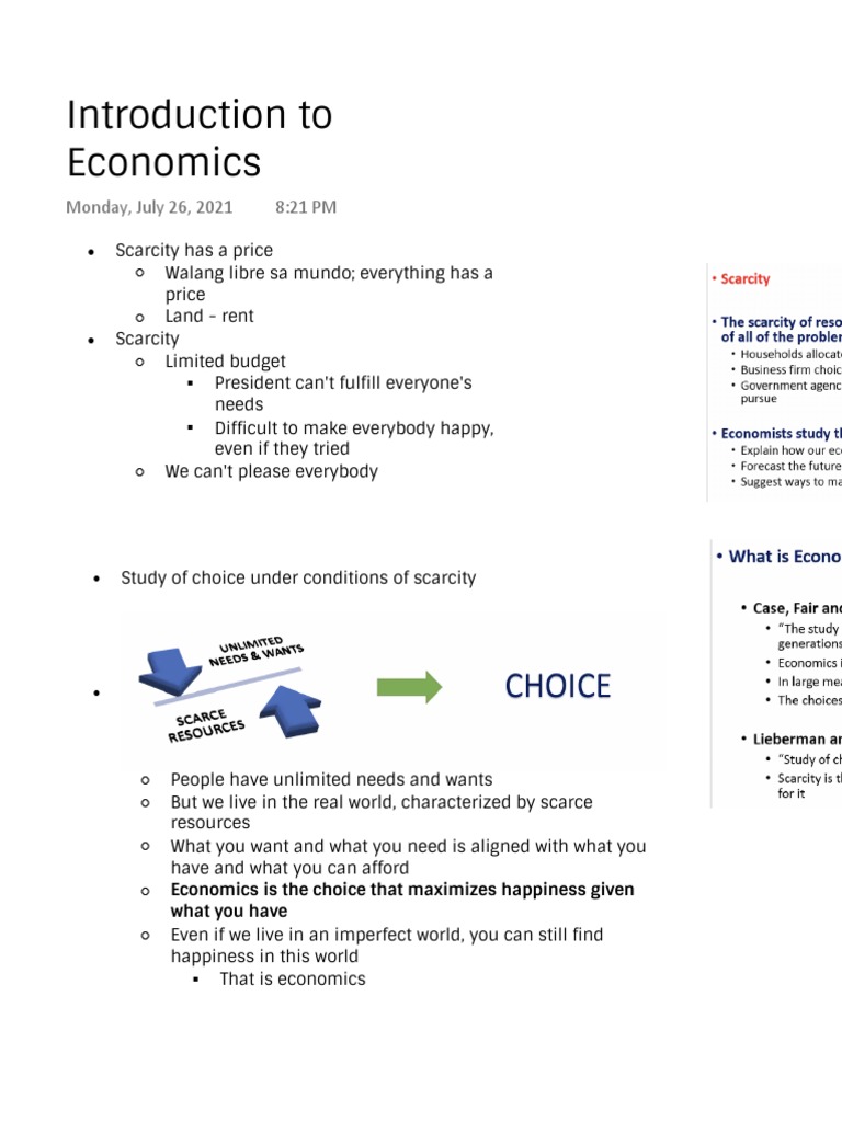 Introduction To Economics | PDF | Economics | Human Development Index