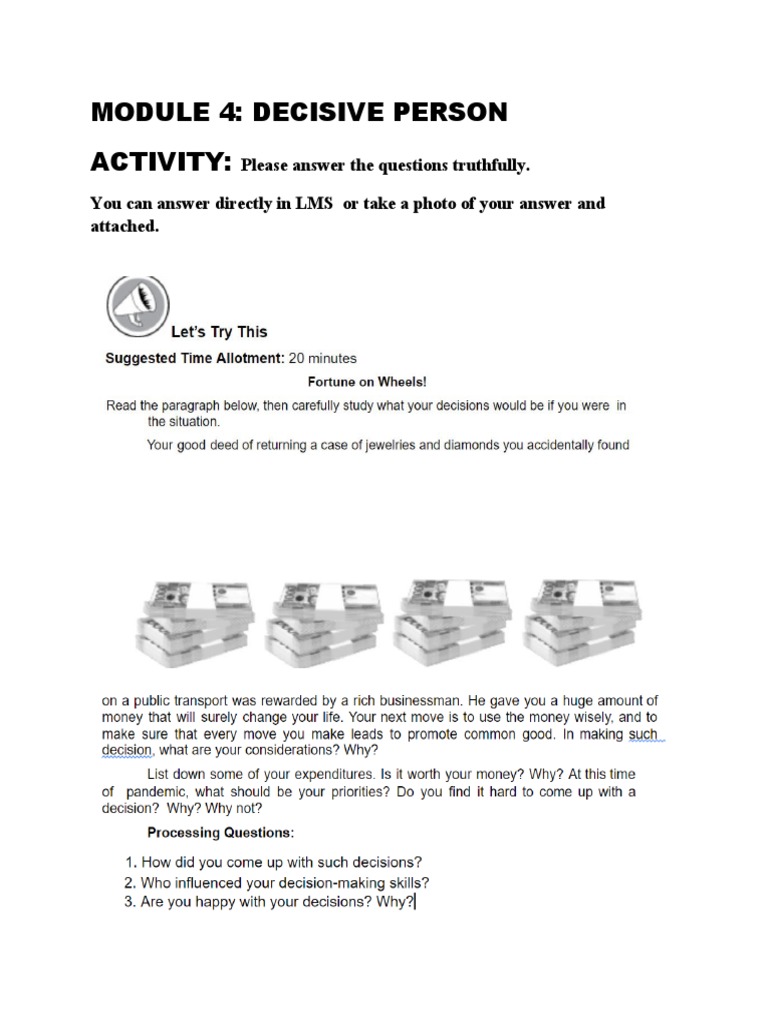 Module 4: Decisive Person Activity | PDF