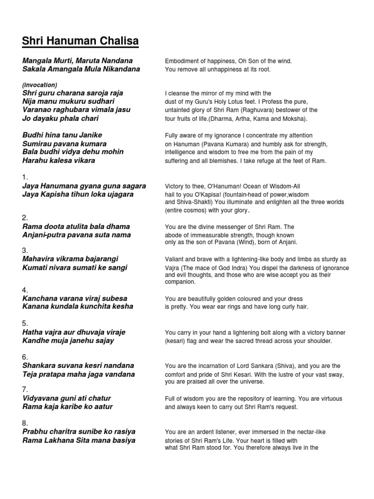 Shri Hanuman Chalisa | PDF | Hindu Literature | Hindu Mythology