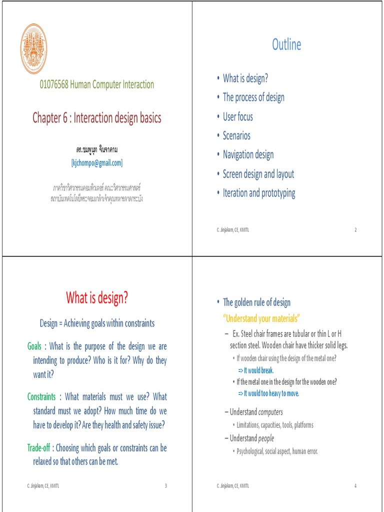 Hci Chapter 6 Interaction Design Basics Pdf Human Computer Interaction Design