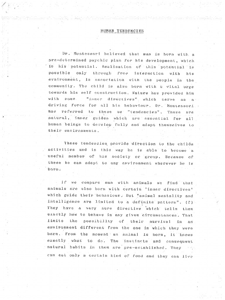 Human Tendencies | PDF