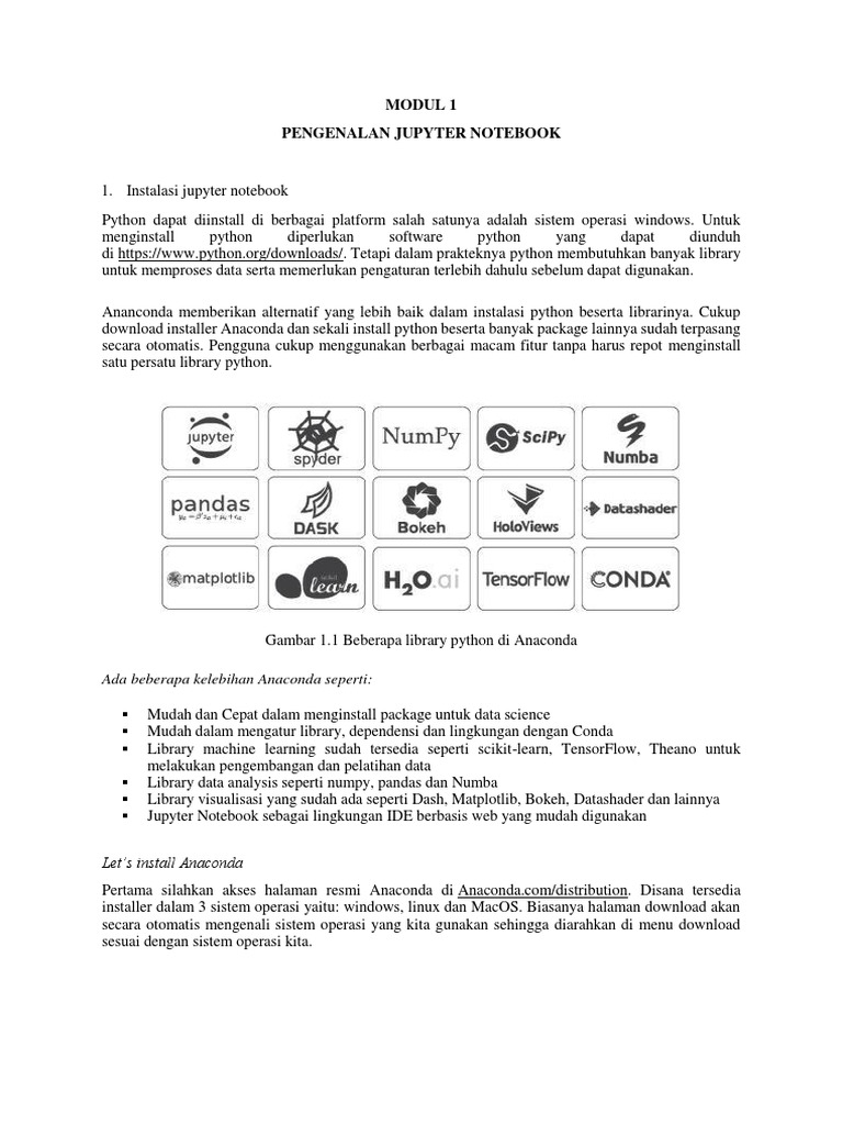 Panduan Instalasi & Penggunaan Jupyter | PDF