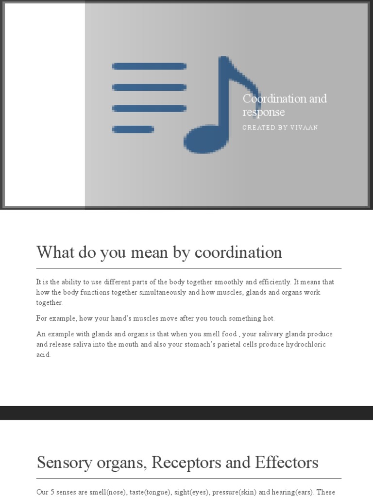 Understanding Body Coordination and Senses | PDF | Nervous System | Senses