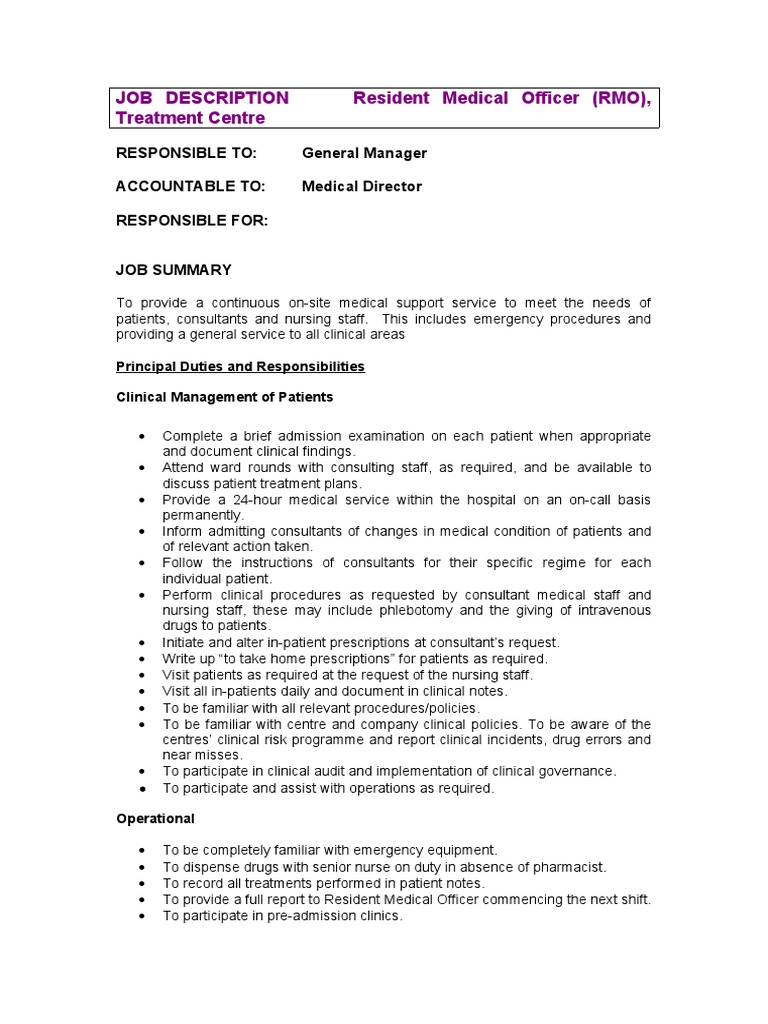 Resident Medical Officer KAmL4W116er | PDF | Patient | Medical Prescription